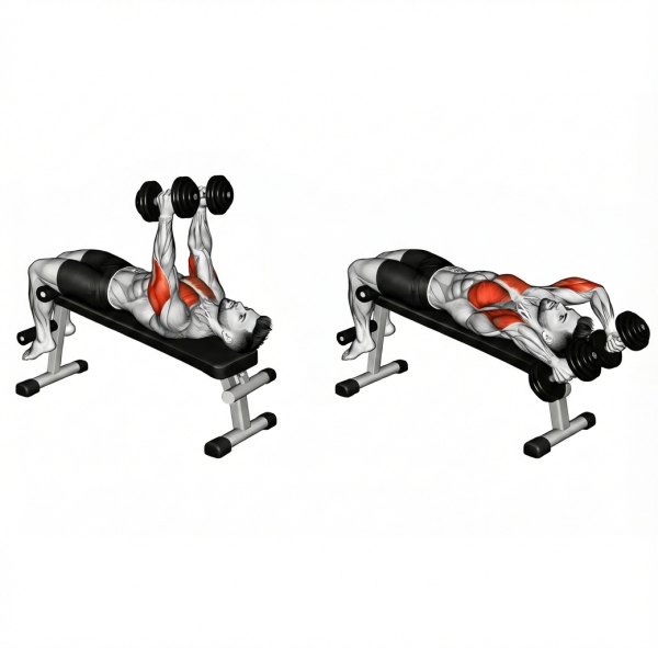 Dumbbell Decline Triceps Extension | Arm Exercise Animations