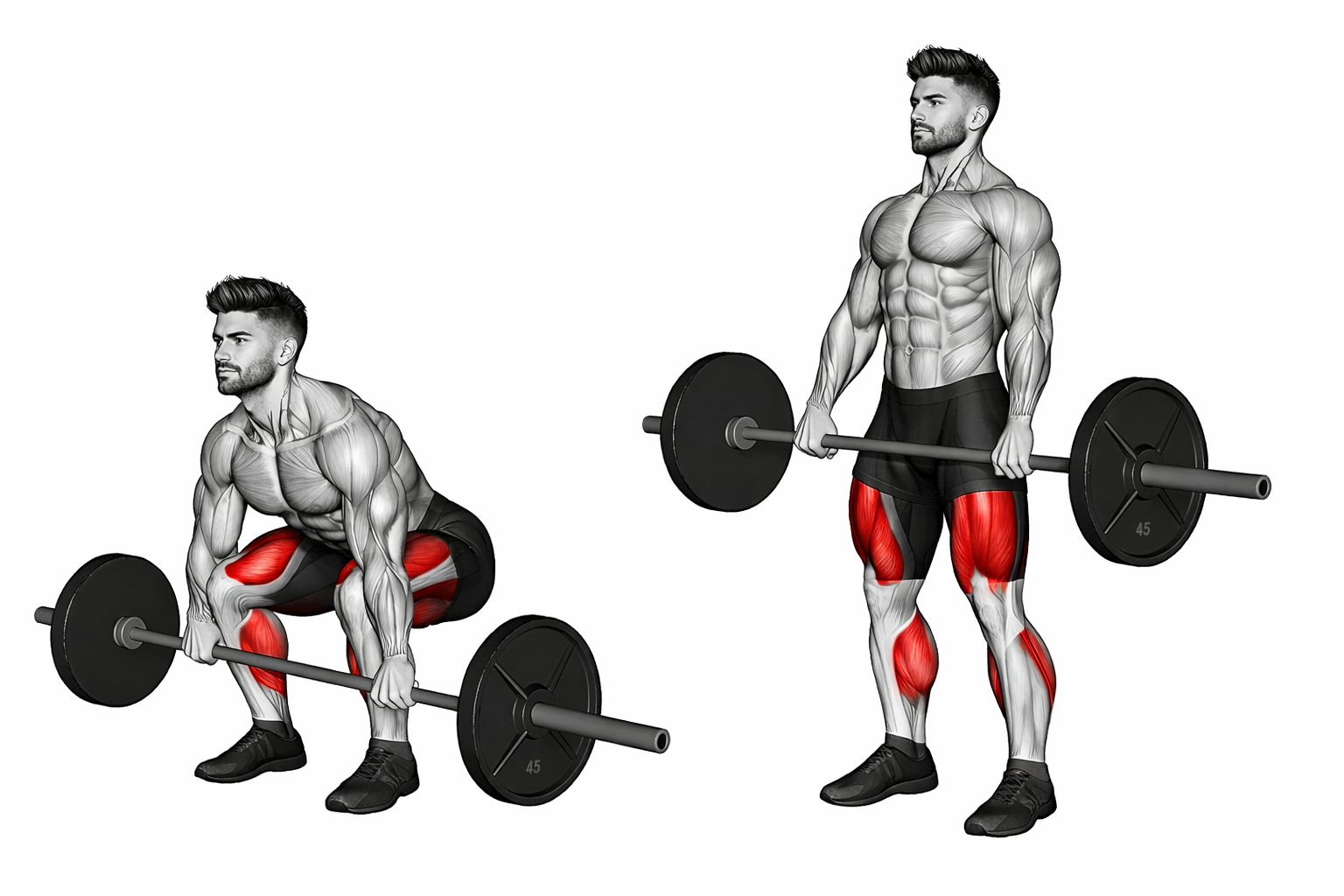 Barbell Deadlift | Posterior Chain Strength Exercise Animation