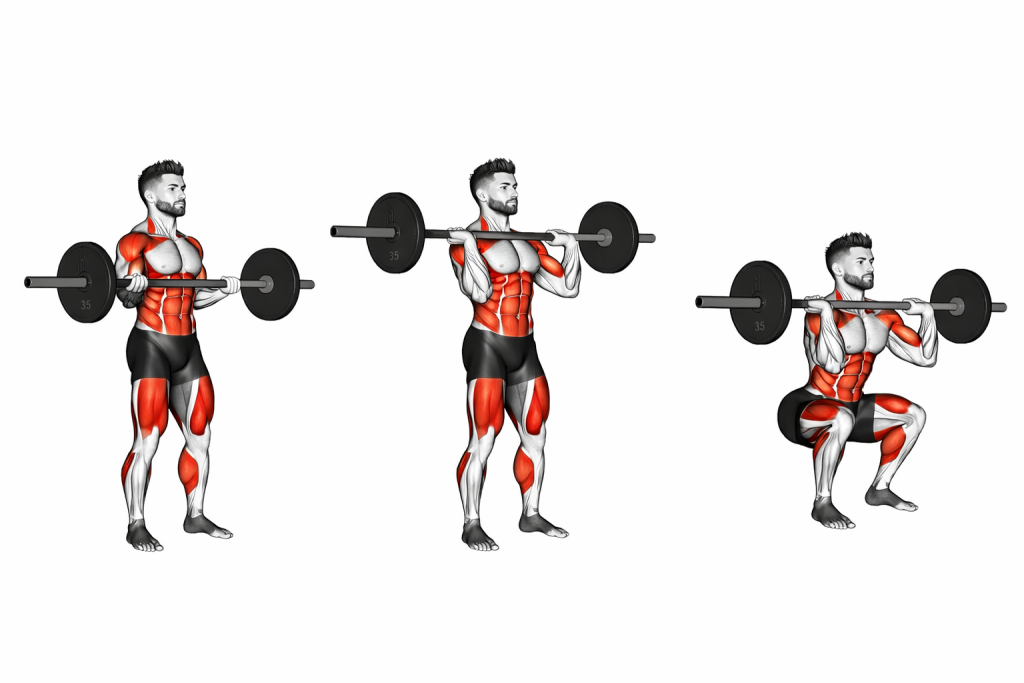 Barbell Hang Clean | Olympic Weightlifting Exercise Animation