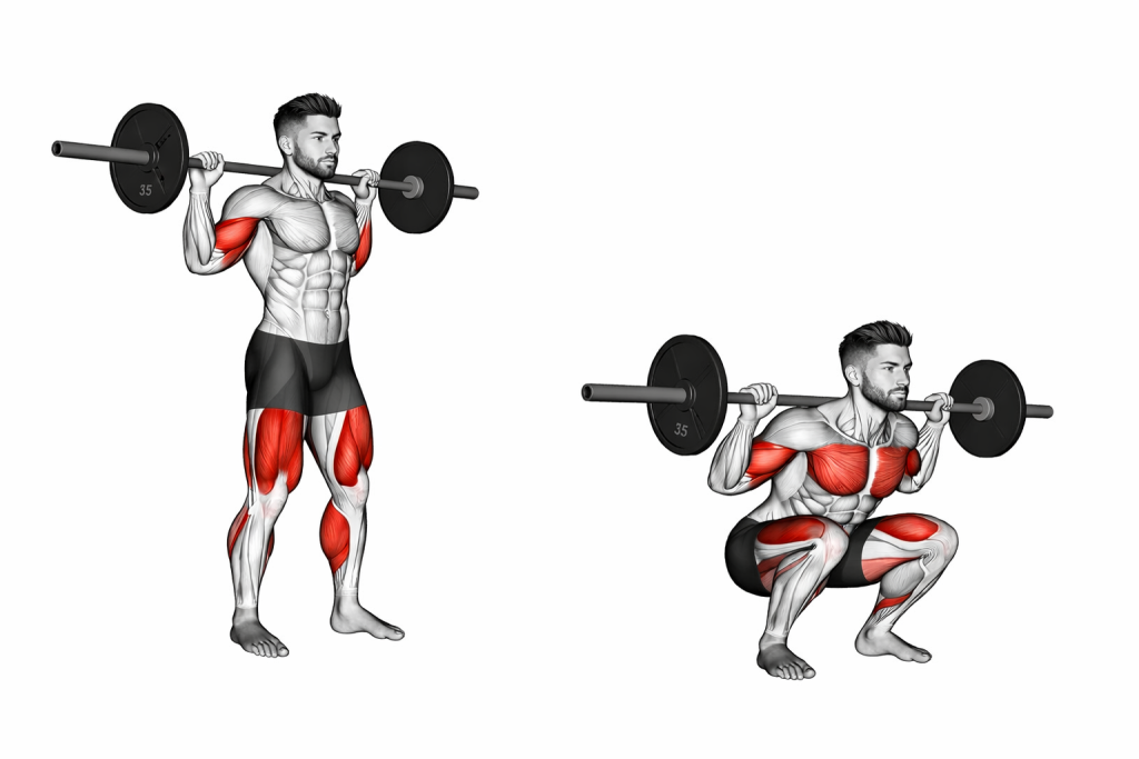 Barbell Olympic Squat | Olympic Weightlifting Squat Animation