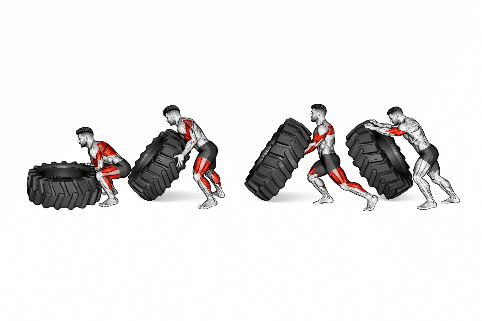 Tire Flip | Strongman Exercise Animation
